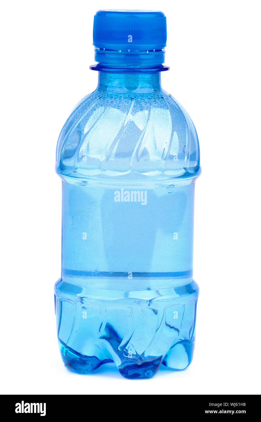 Blue Plastic Bottle of Clean Water isolated on white background Stock ...