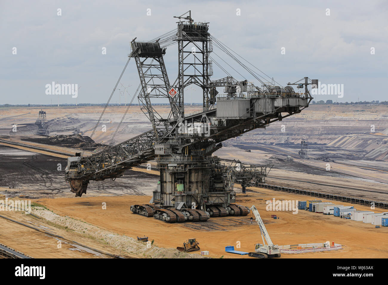 Brown coal excavator at the viewpoint Jackerath, North Rhine-Westphalia ...