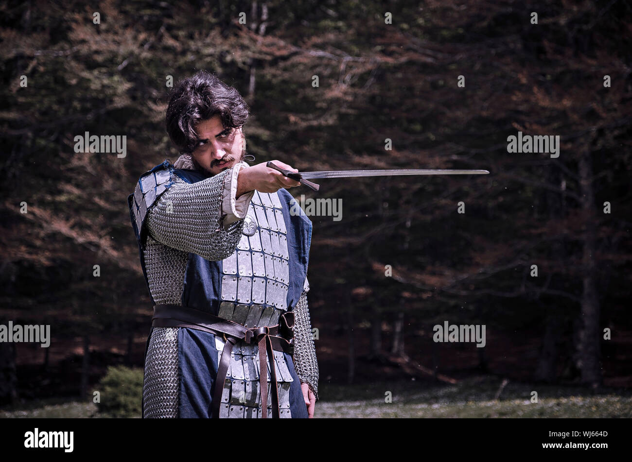 Knight wearing armor and holding sword hi-res stock photography and ...