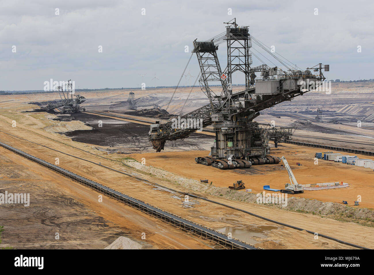 Brown coal excavator at the viewpoint Jackerath, North Rhine-Westphalia ...