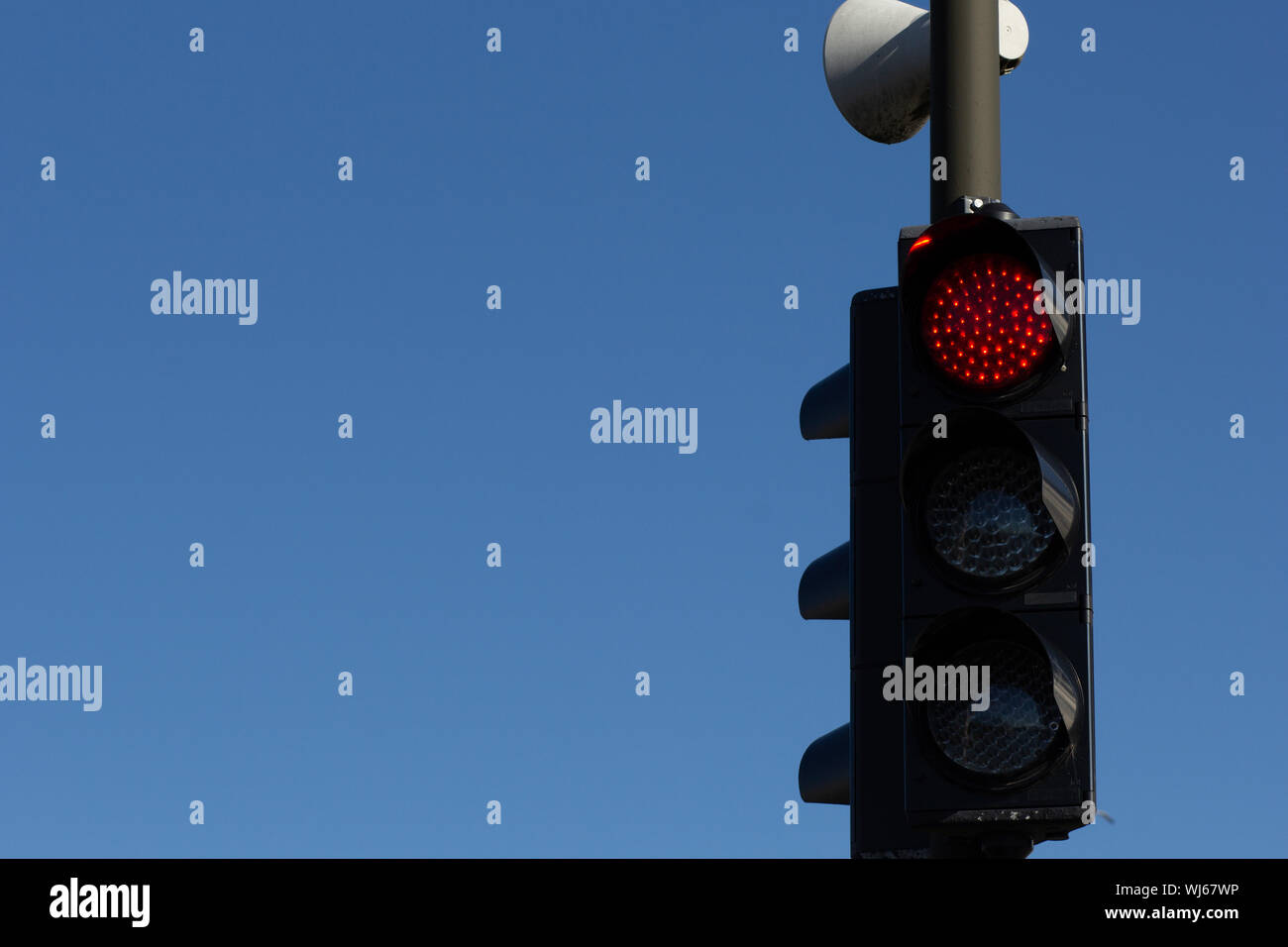 River traffic light for ferry boats with red light Stock Photo - Alamy