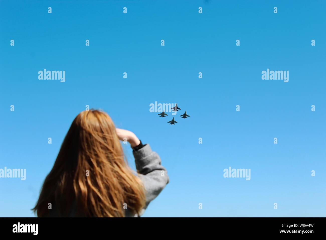 Woman flying in plane hi-res stock photography and images - Alamy