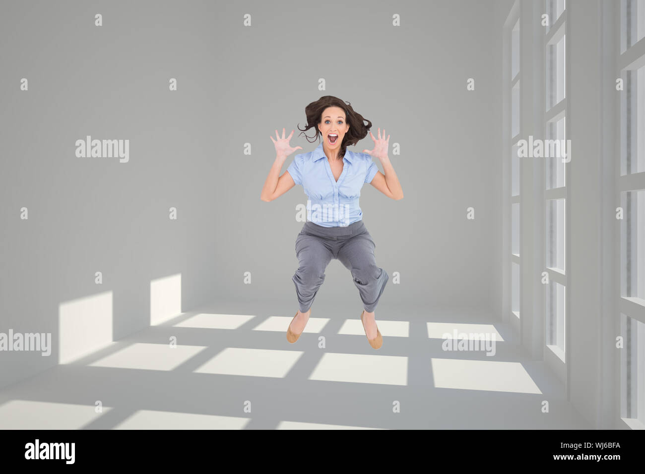 Composite image of cheerful classy businesswoman having fun Stock Photo ...