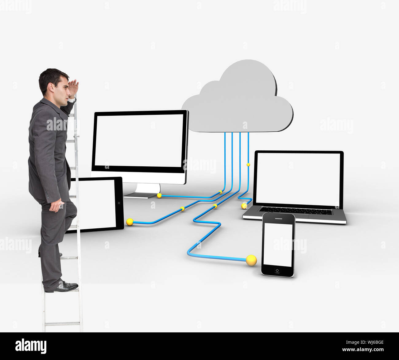 Computer network composite Cut Out Stock Images & Pictures - Alamy