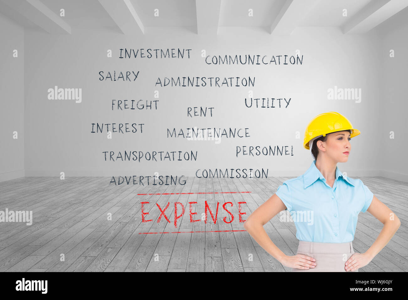Serious pretty architect posing hi-res stock photography and images - Alamy