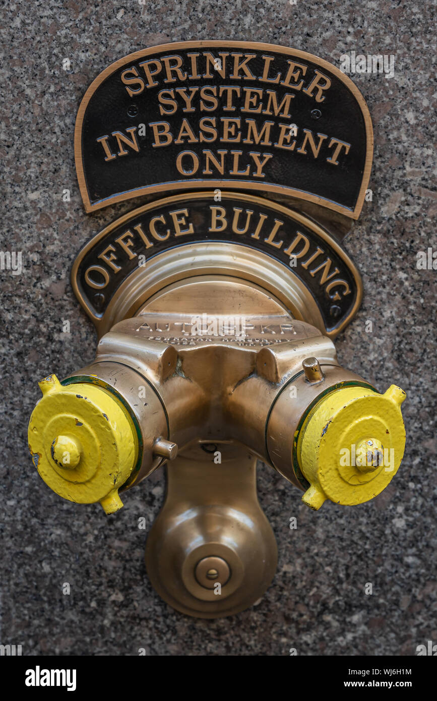 New York, NY, USA - December, 2018 - Golden and yellow ancient Fire ...