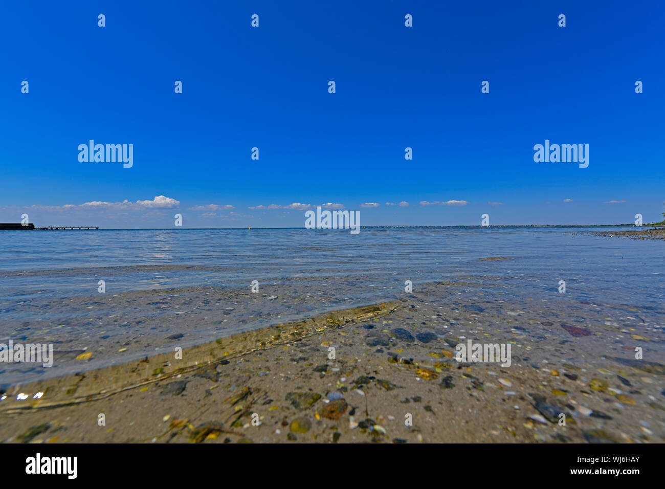 Calm in the sea bay. Berdyansk Spit is located in the north of the Azov ...