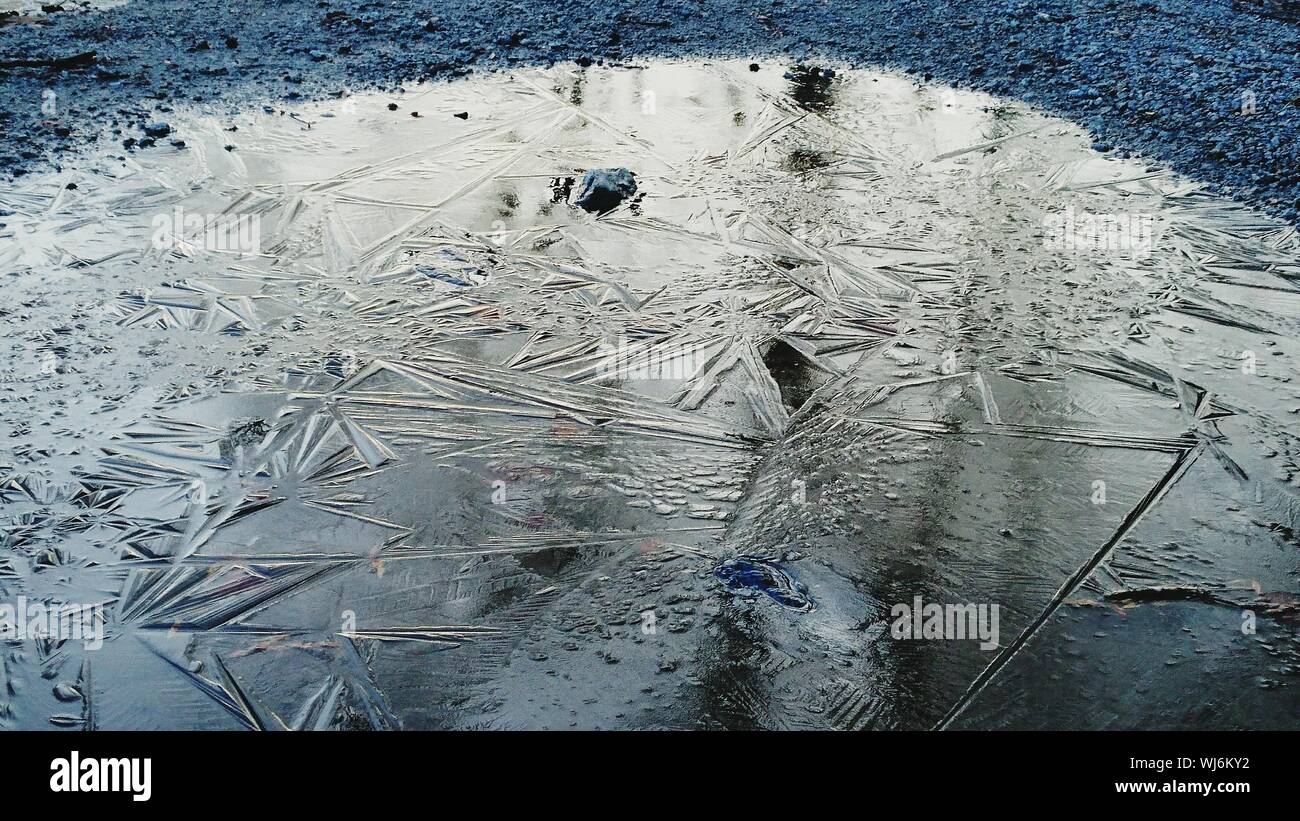 Ice on road hi-res stock photography and images - Alamy
