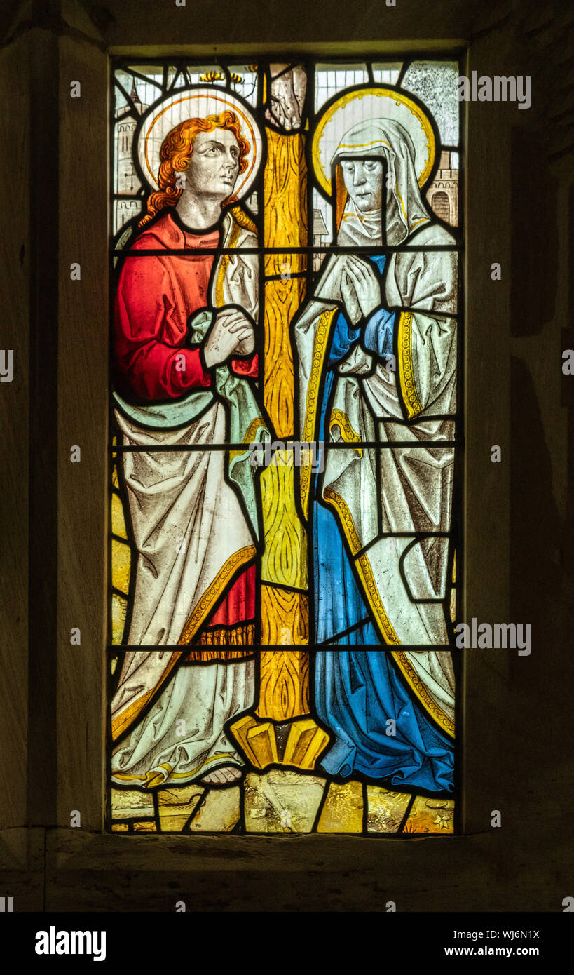 Detail of the East Window in St. Michael`s Church, Baddesley Clinton ...