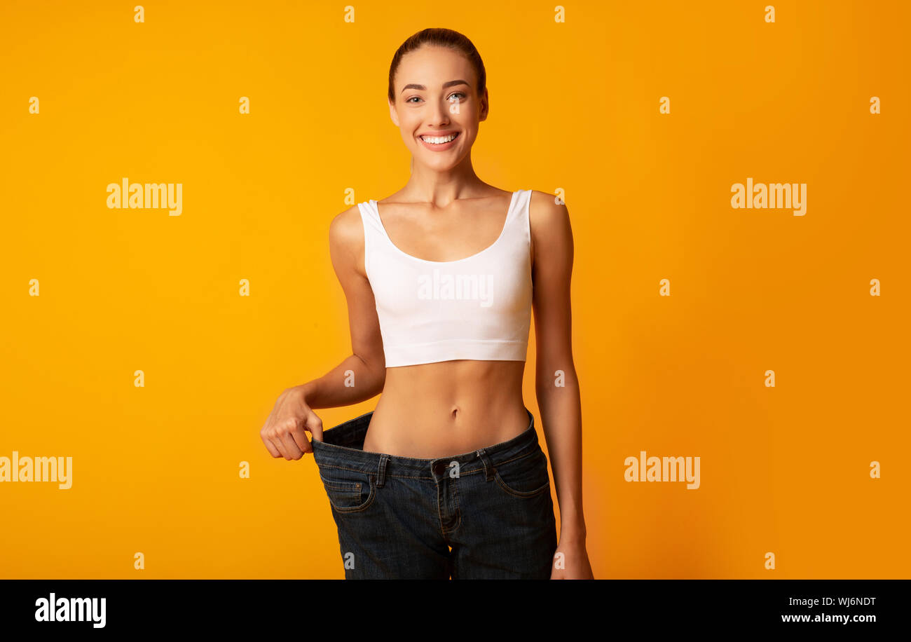 Thin girl standing skinny hi-res stock photography and images - Alamy