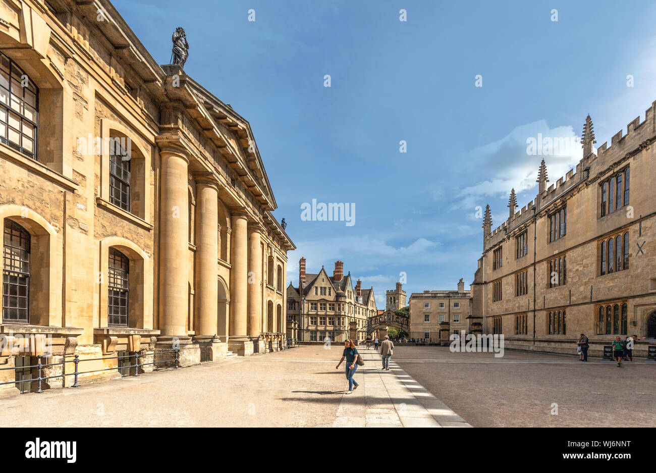 Clarendon Building ( left ) and Bodleian Library ( right ) with view ...