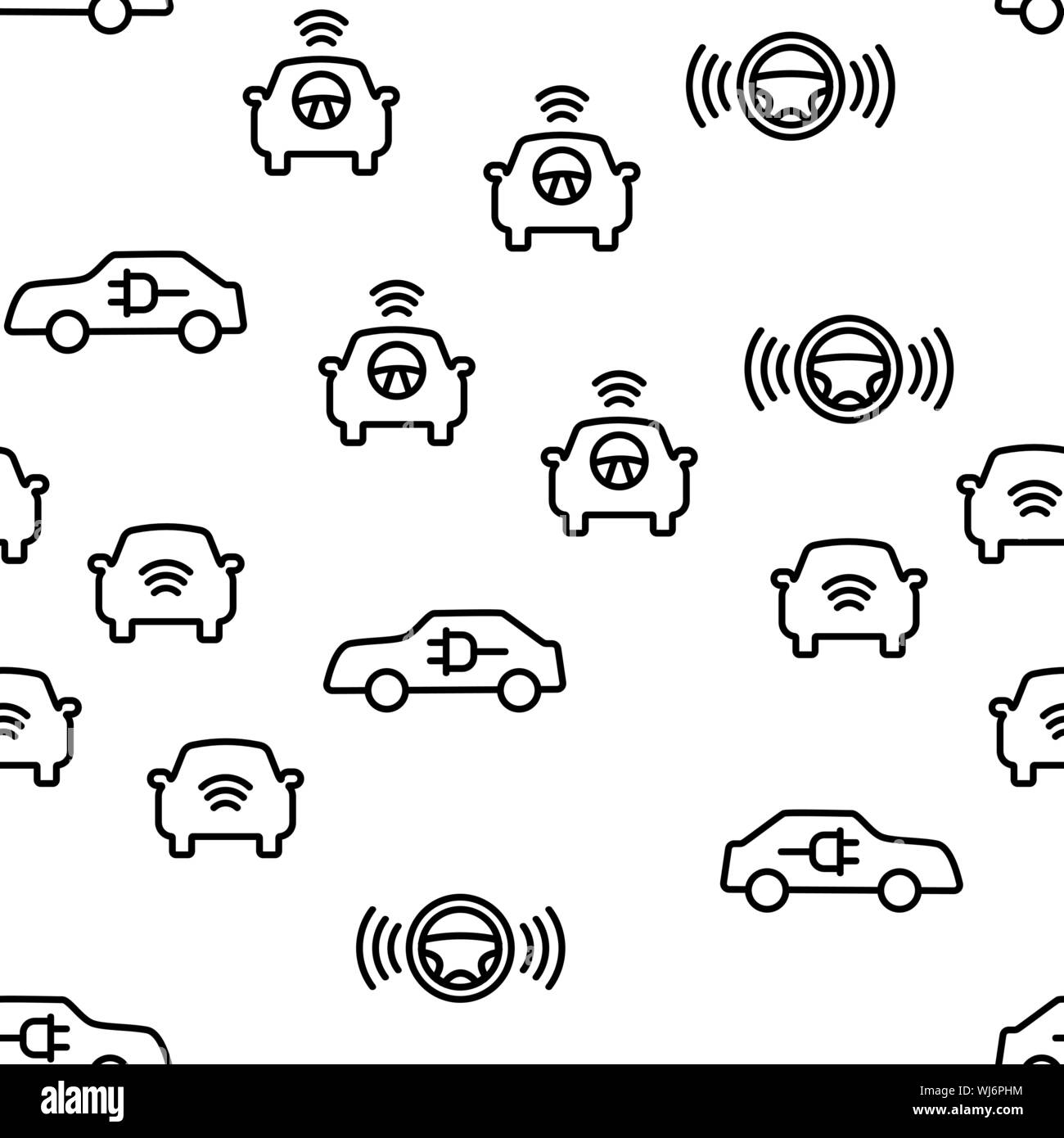 White line smart car system Black and White Stock Photos & Images - Alamy