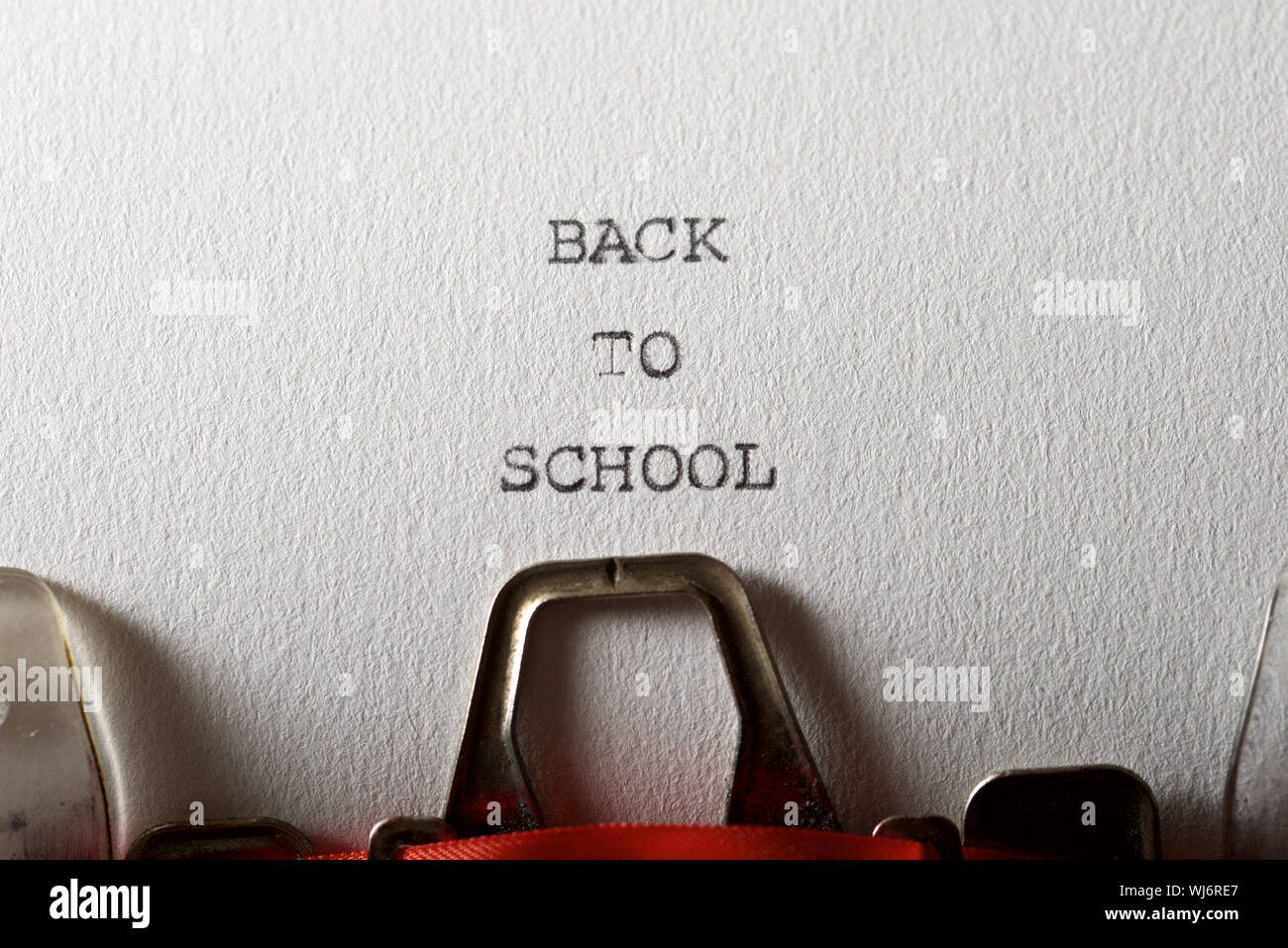 The sentence, Back to School, written with a typewriter Stock Photo - Alamy