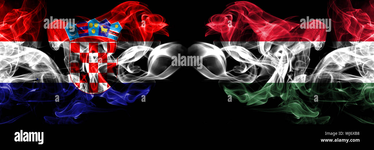 Croatia, Croatian, Hungary, Hungarian competition thick colorful smoky ...