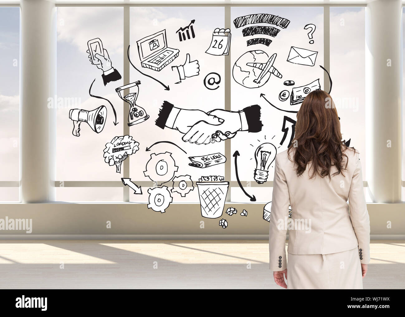Woman handshake walking hi-res stock photography and images - Alamy