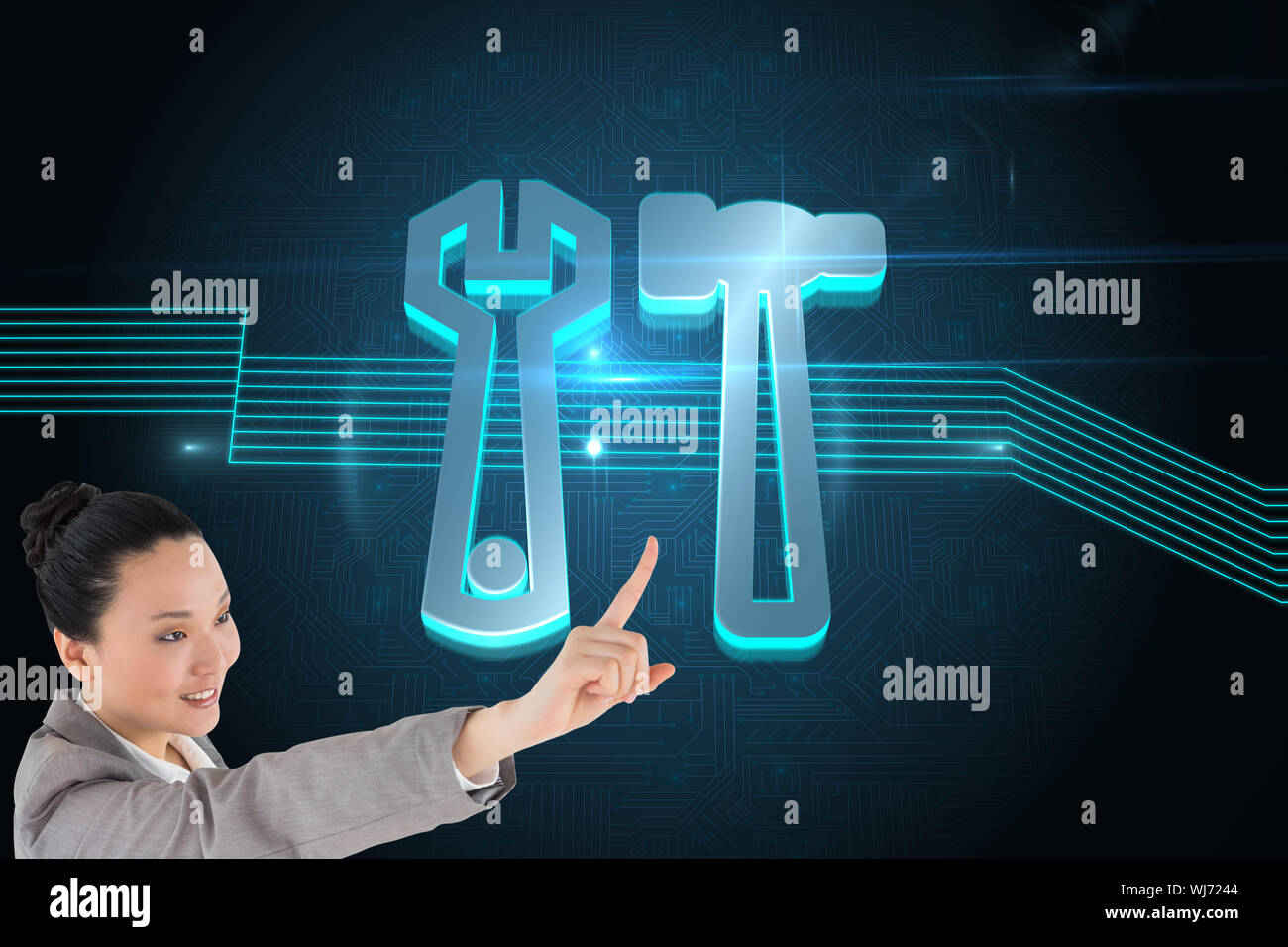 Hand pointing tool hammer hi-res stock photography and images - Alamy