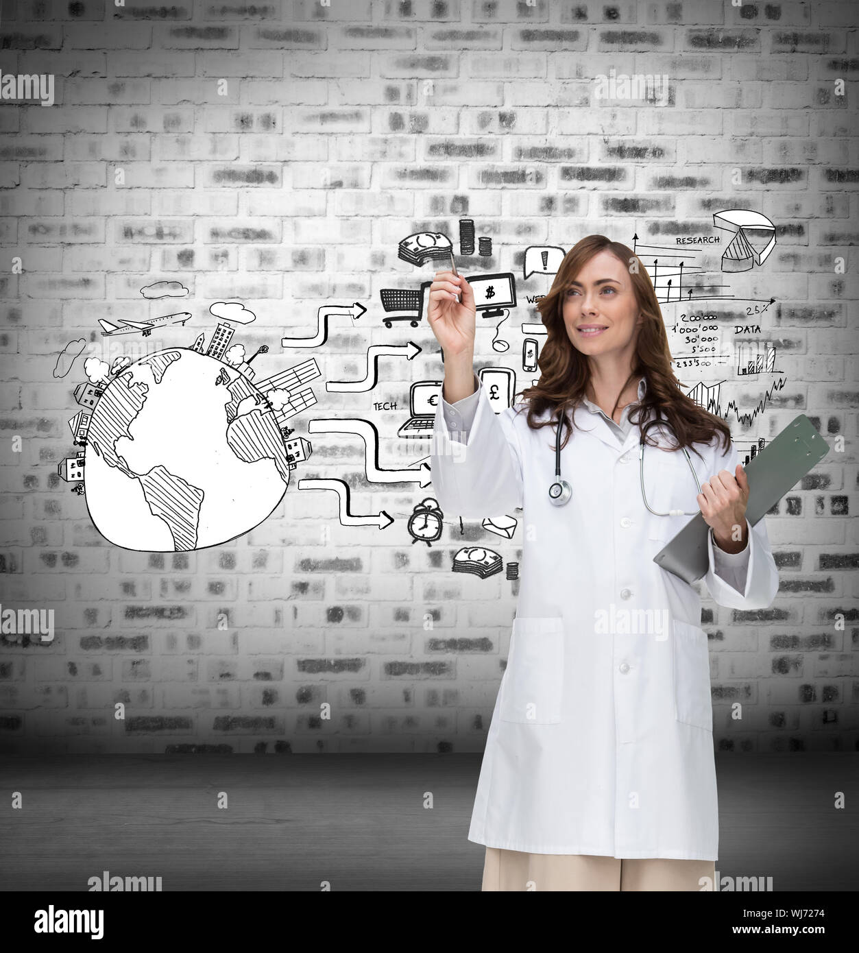 Doctor pointing finger laptop hi-res stock photography and images - Alamy