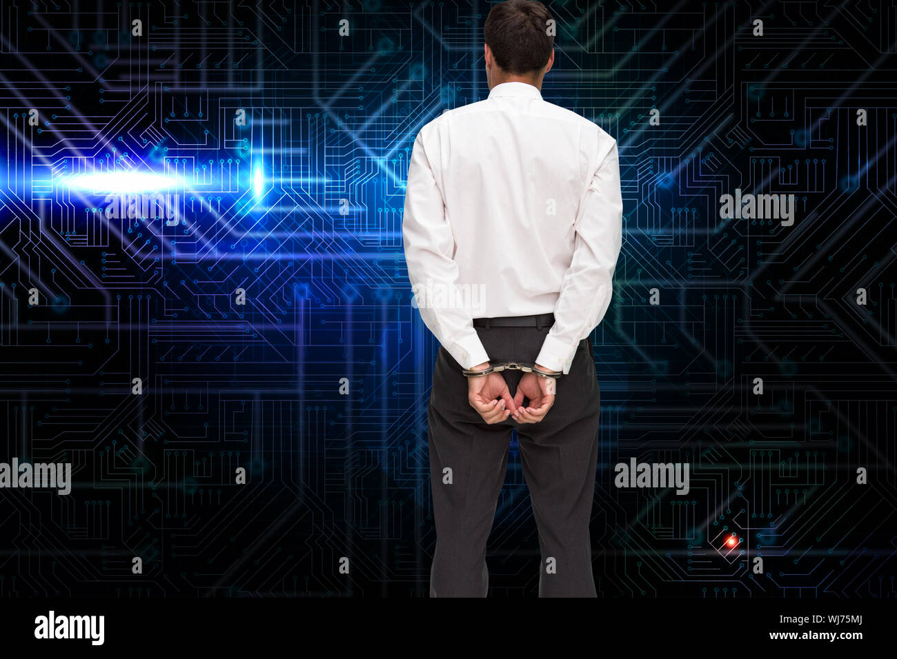 Back view smart man wearing handcuffs hi-res stock photography and ...