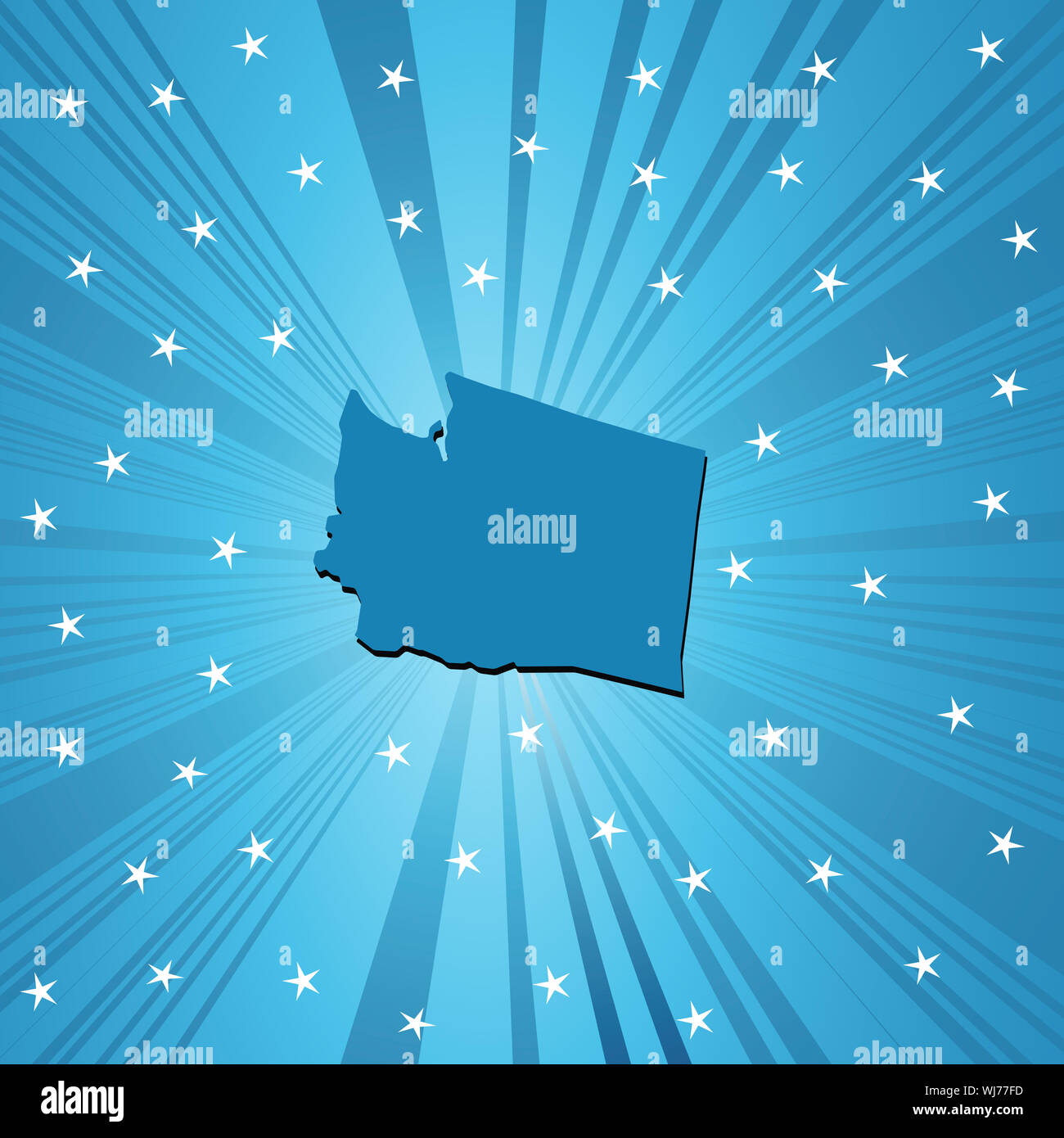 Blue Washingtonmap, abstract background for your design Stock Photo - Alamy
