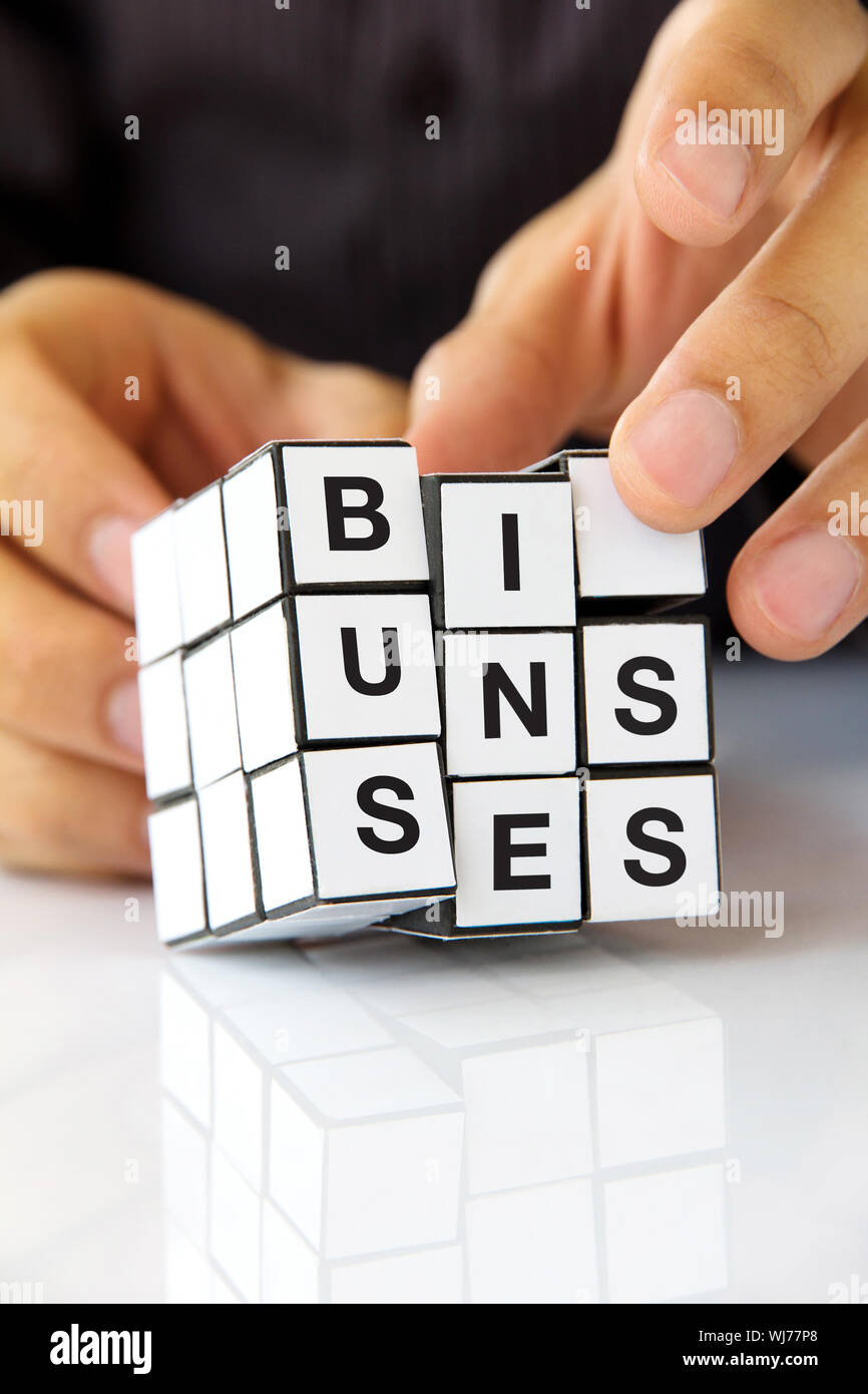 concept image of rubik's cube business Stock Photo - Alamy