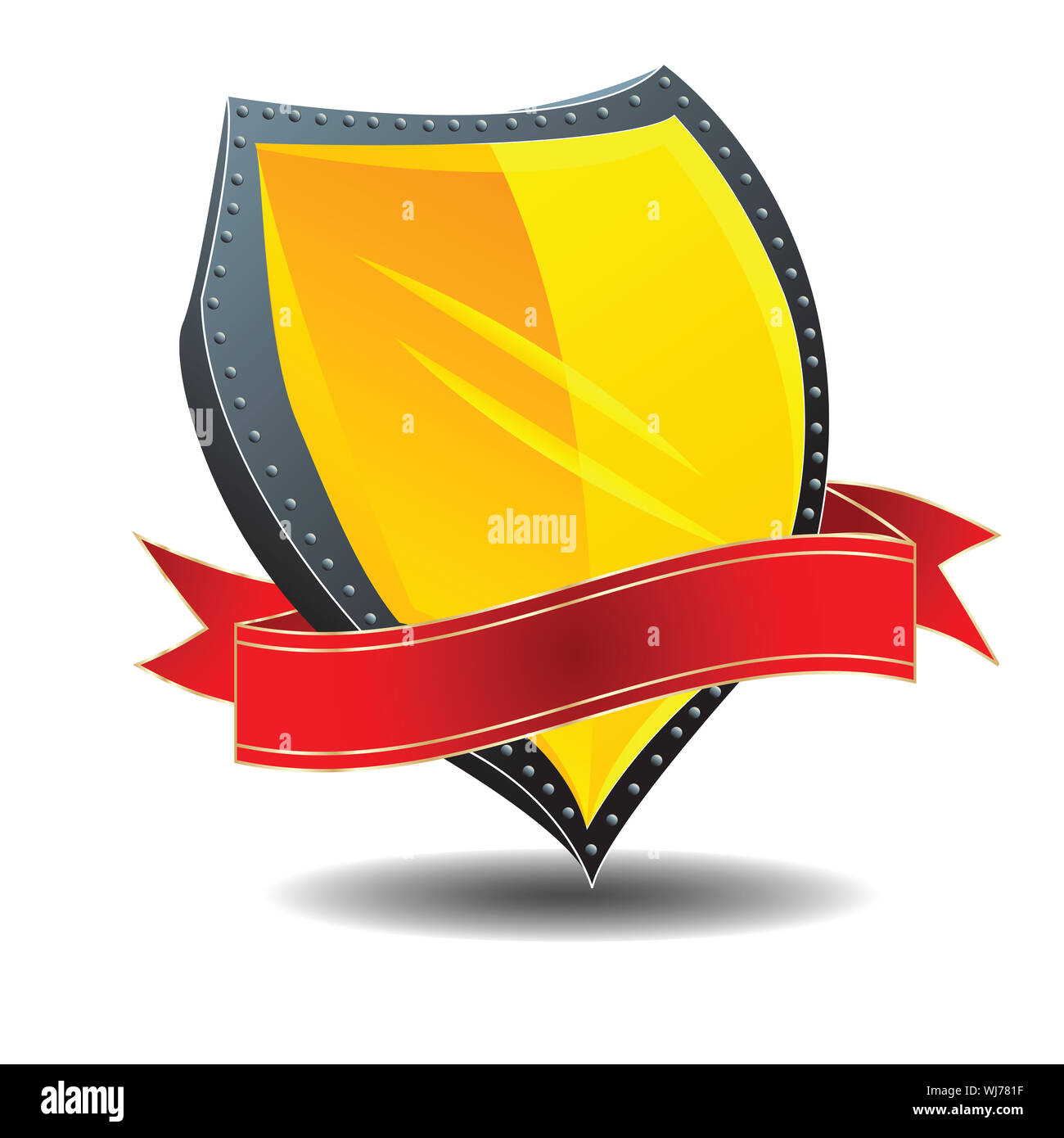 3d red silver shield hi-res stock photography and images - Alamy