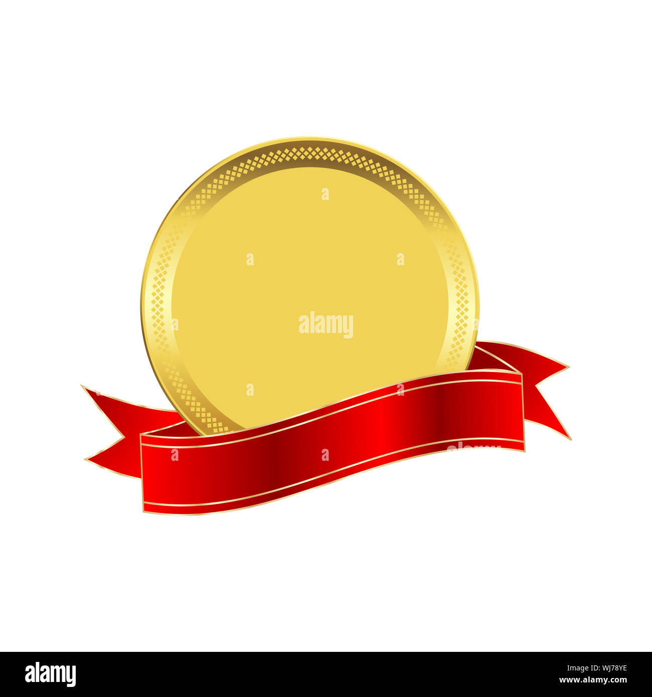 Golden red shield red ribbon hi-res stock photography and images - Alamy