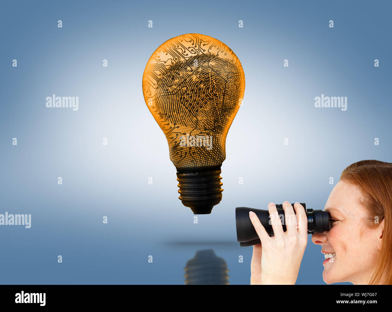 Composite image of charismatic businesswoman predicting future success ...