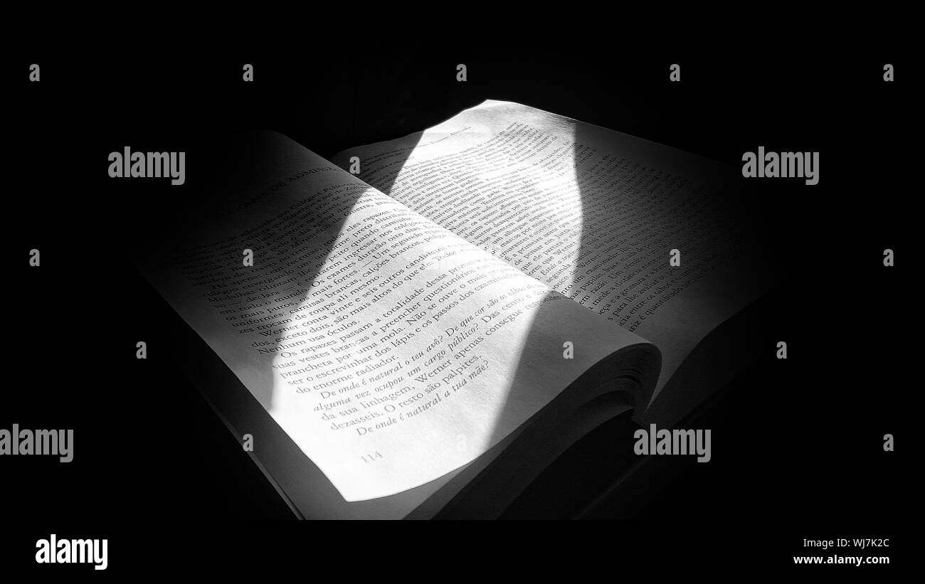 Open Book Text High Angle High Resolution Stock Photography and Images ...