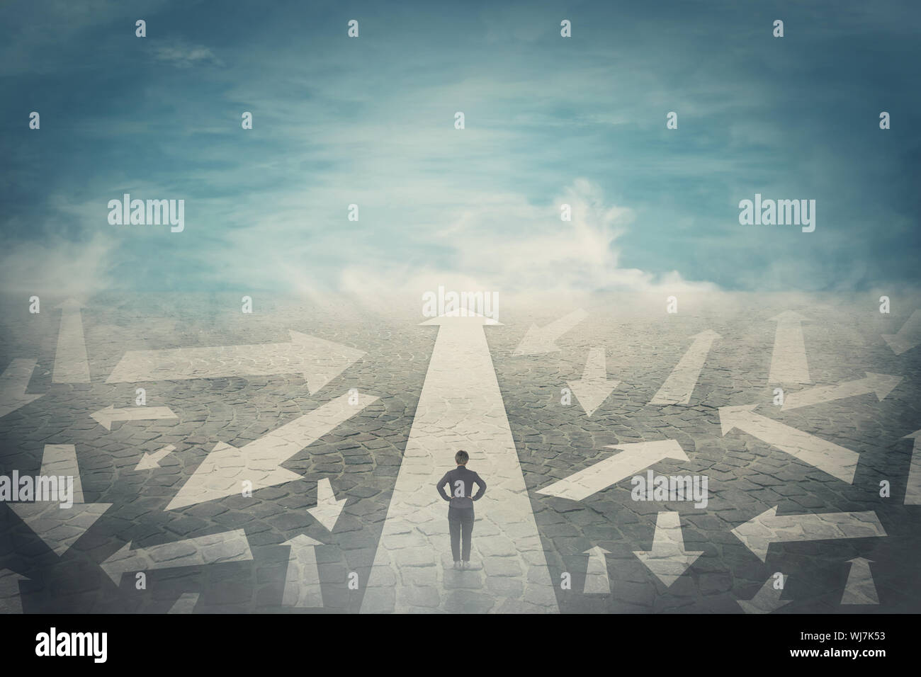 Woman choosing path hi-res stock photography and images - Alamy