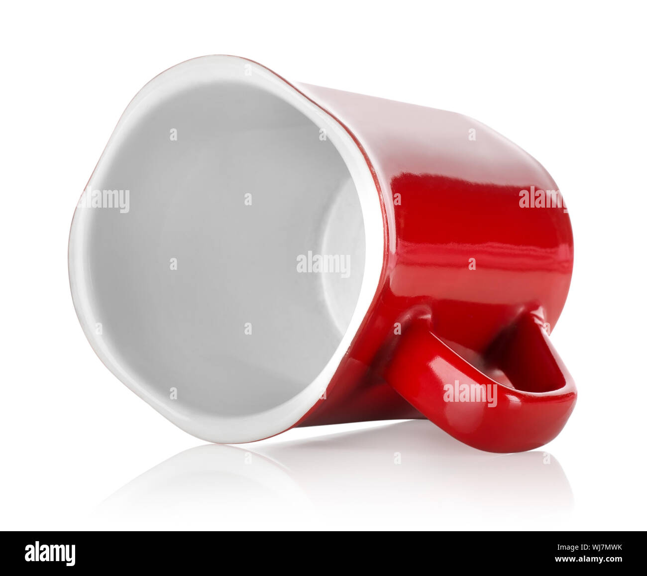 Red teacup isolated on a white background Stock Photo - Alamy