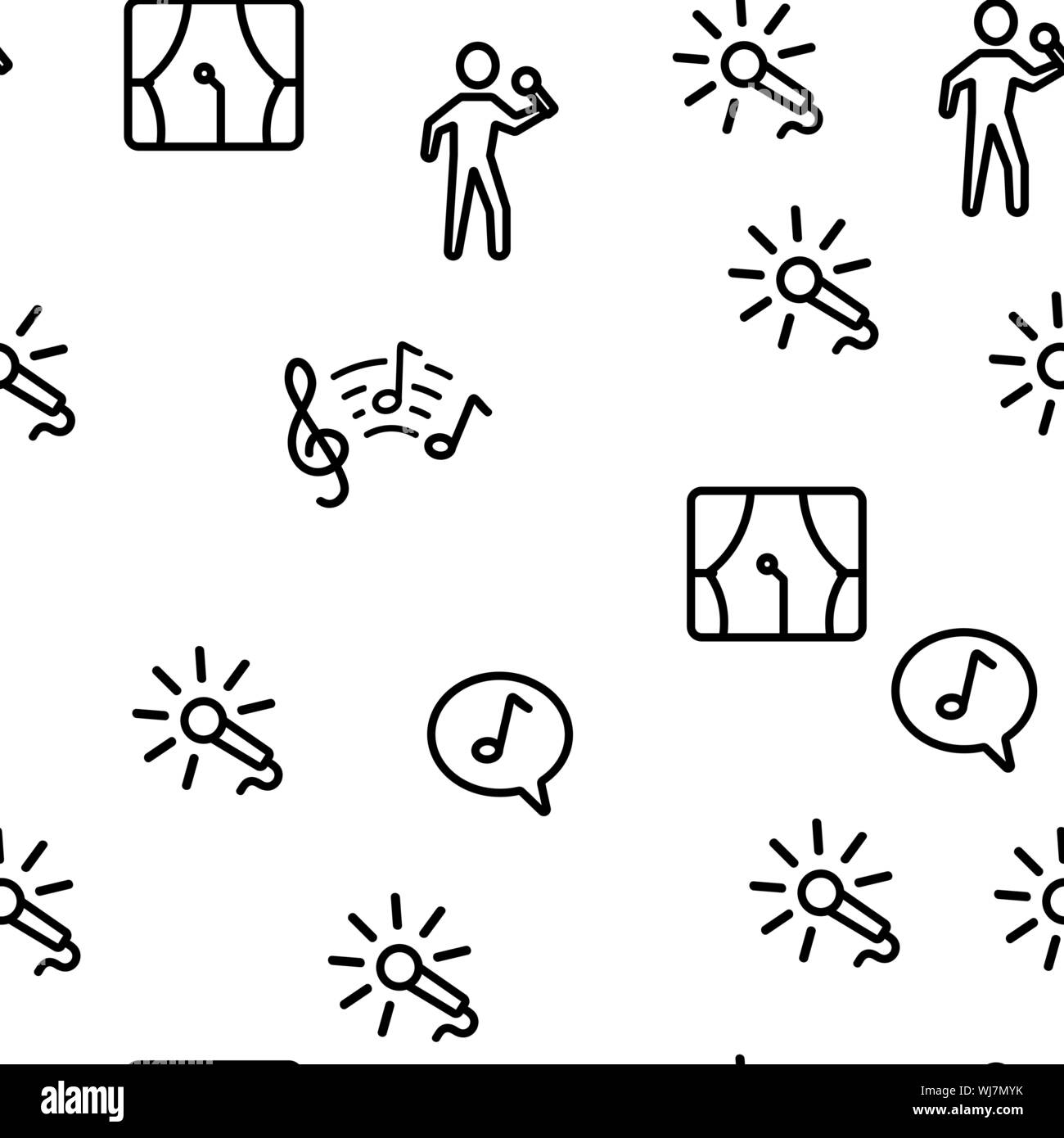 Music icons seamless pattern Cut Out Stock Images & Pictures - Alamy