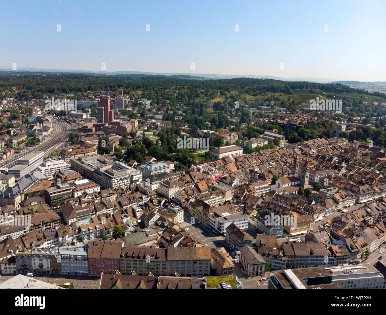 Aerial view Winterthur old town Stock Photo - Alamy