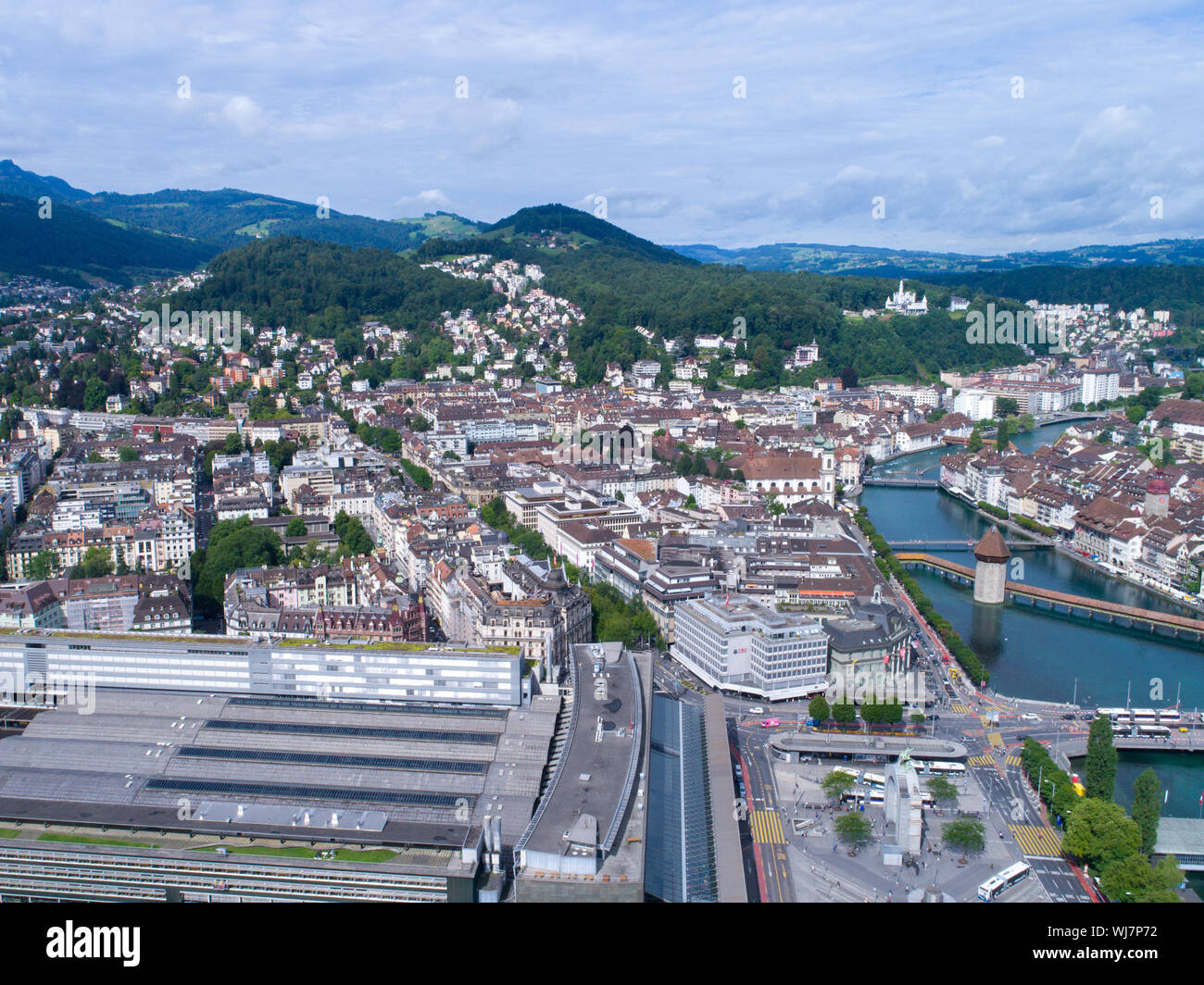 Aerial view Lucerne center Stock Photo - Alamy