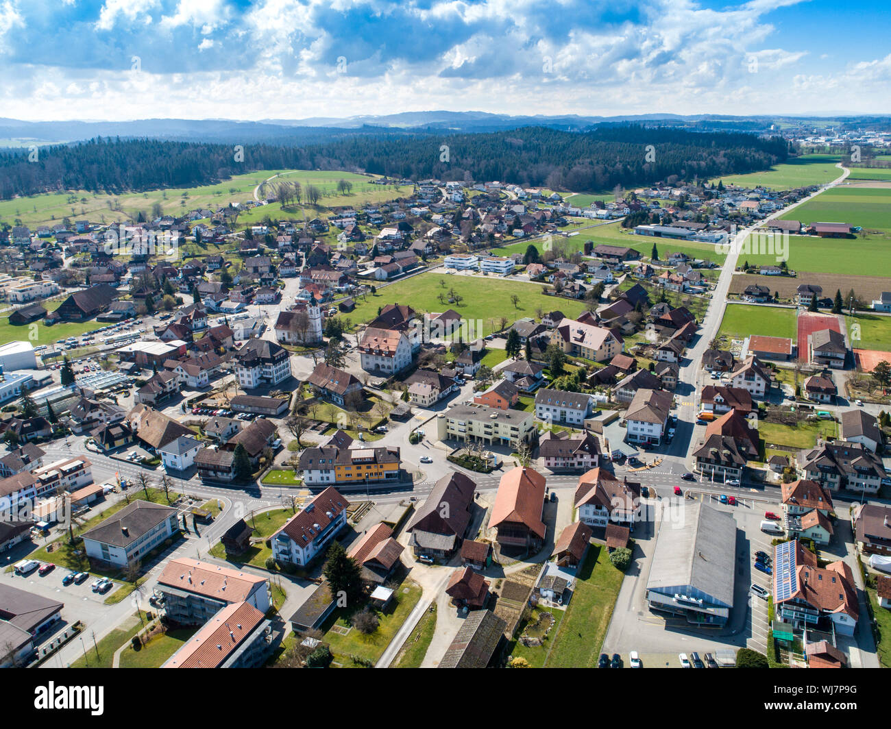 Aerial view Roggwil BE Stock Photo - Alamy