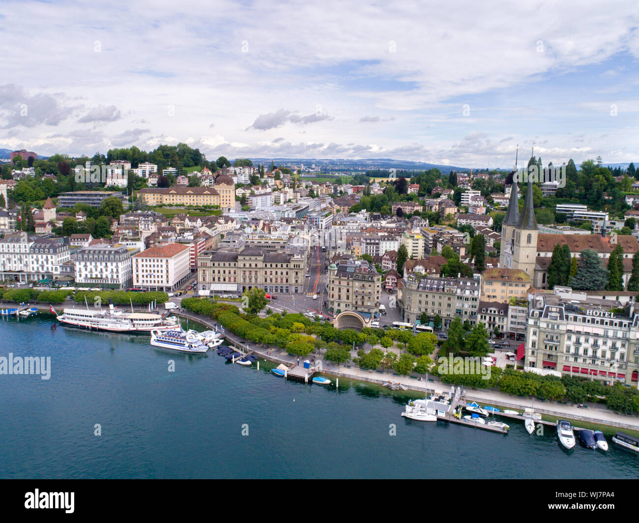 Lucerne aerial view Schweizerhofquai Stock Photo - Alamy