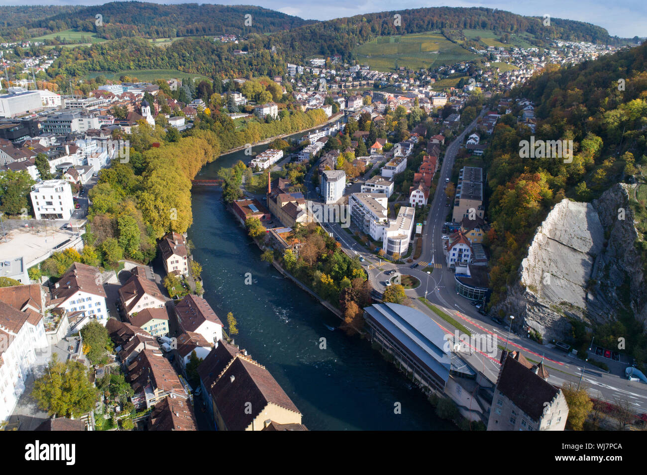 Aerial bathing with Limmat Stock Photo - Alamy
