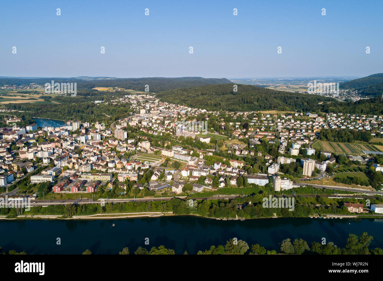 Aerial view Neuhausen am Rheinfall Stock Photo - Alamy