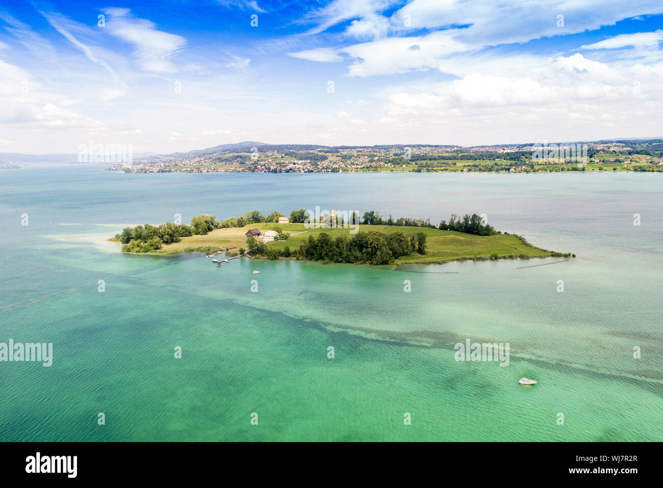 Aerial view of Ufenau island Stock Photo - Alamy