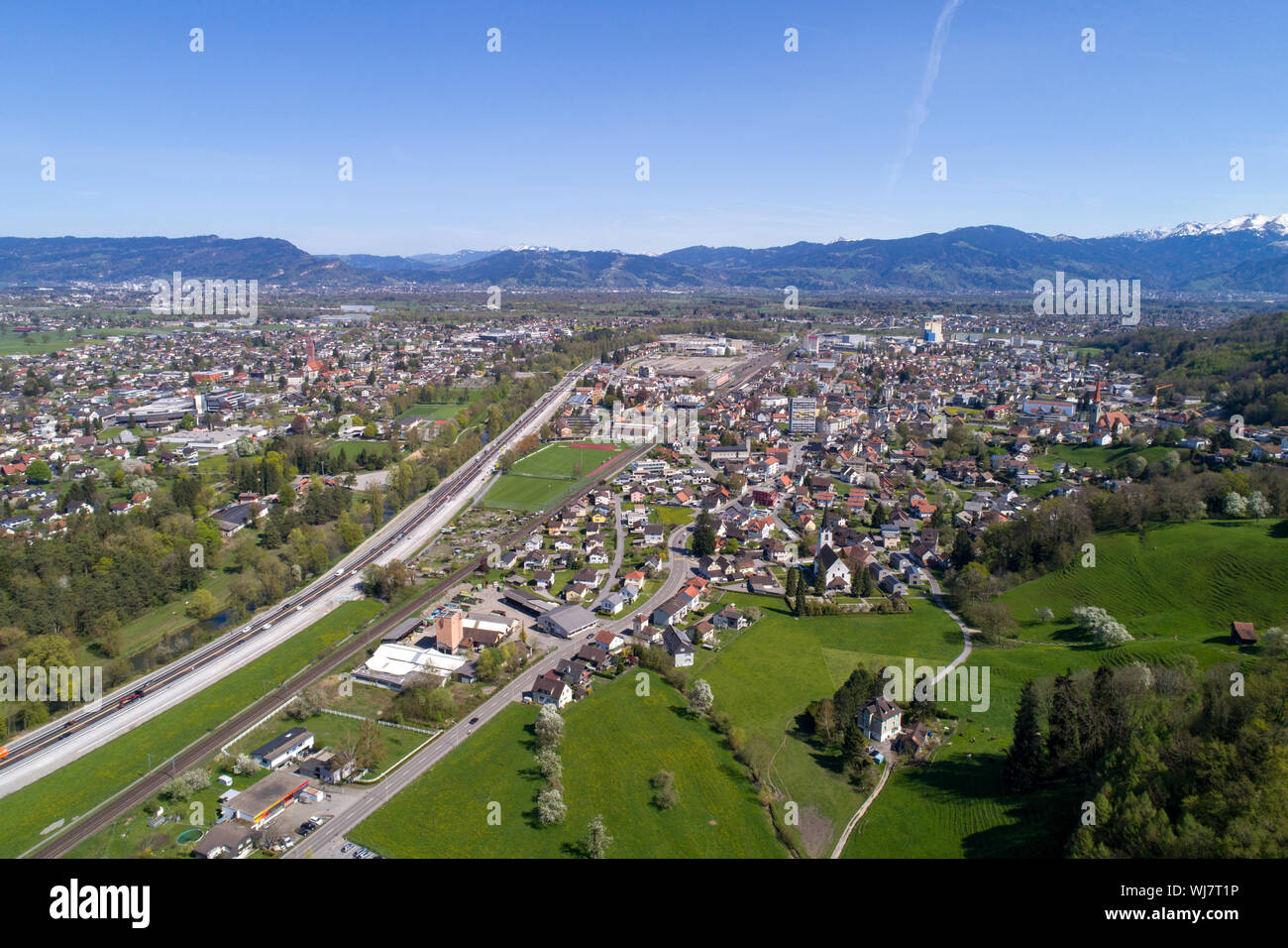 Aerial view of St. Margrethen Stock Photo - Alamy