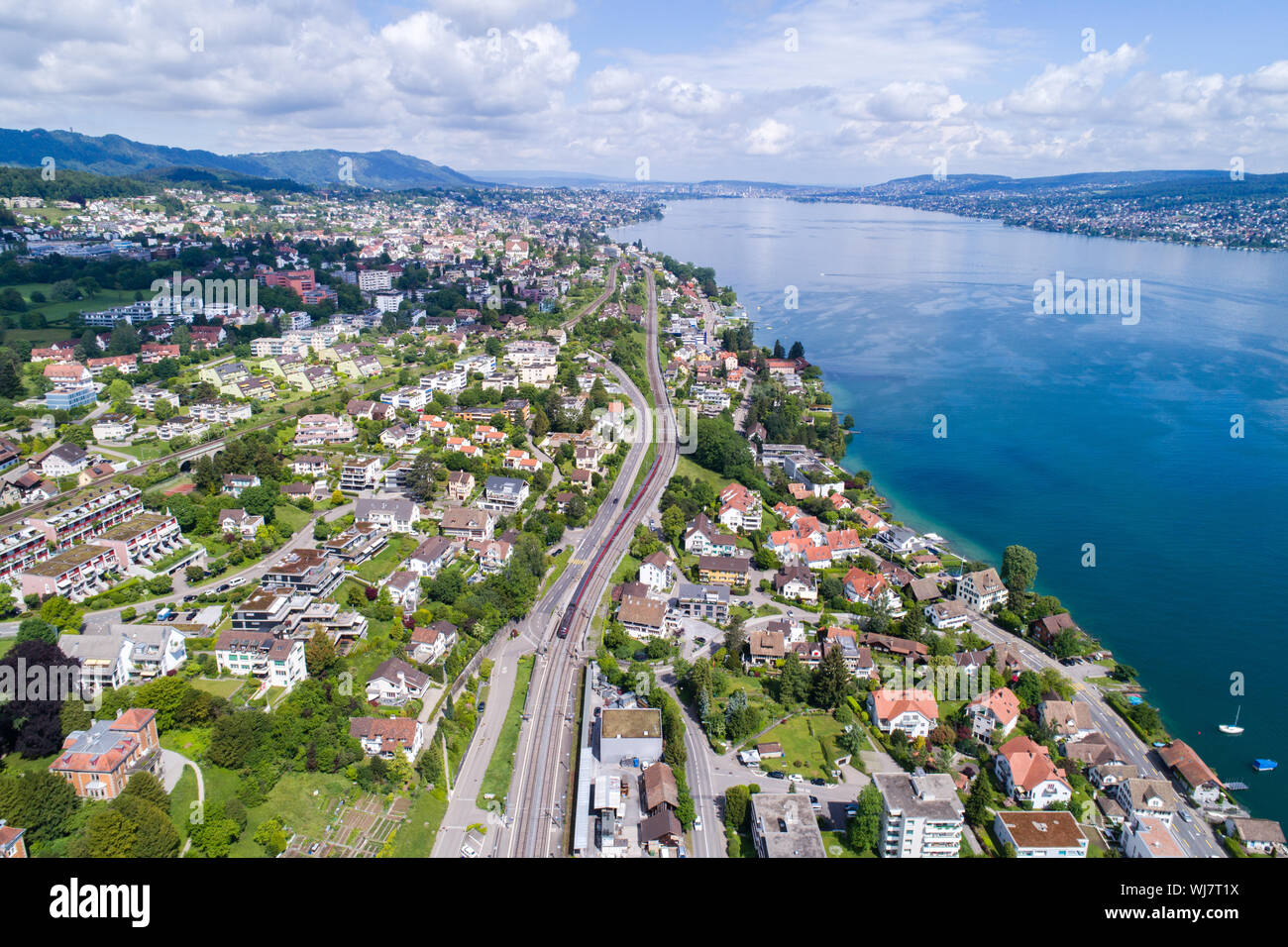 Aerial view Oberrieden Stock Photo - Alamy