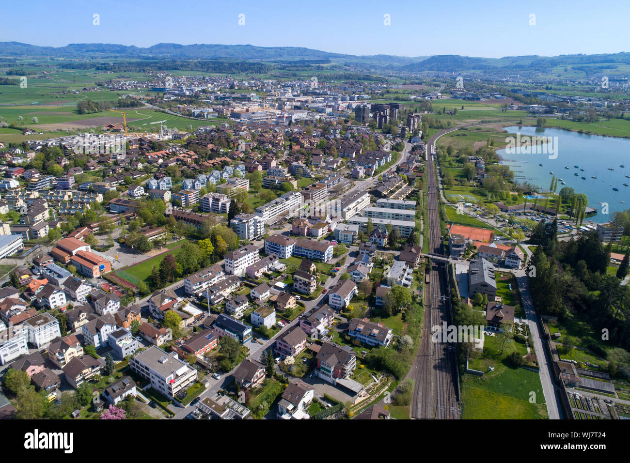 Aerial view Cham CH Stock Photo - Alamy