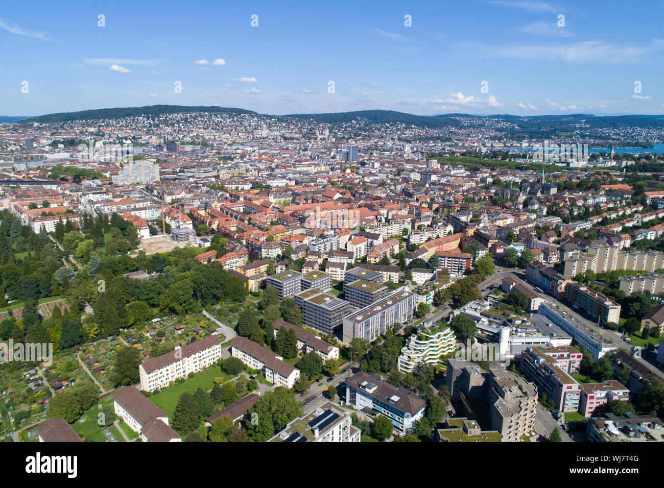Aerial view Zurich Alt-Wiedikon Stock Photo - Alamy