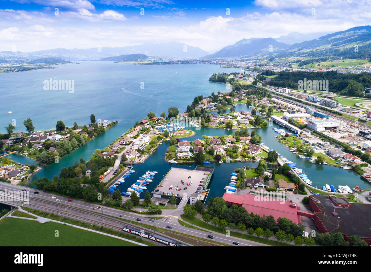 Aerial view Freienbach Stock Photo - Alamy