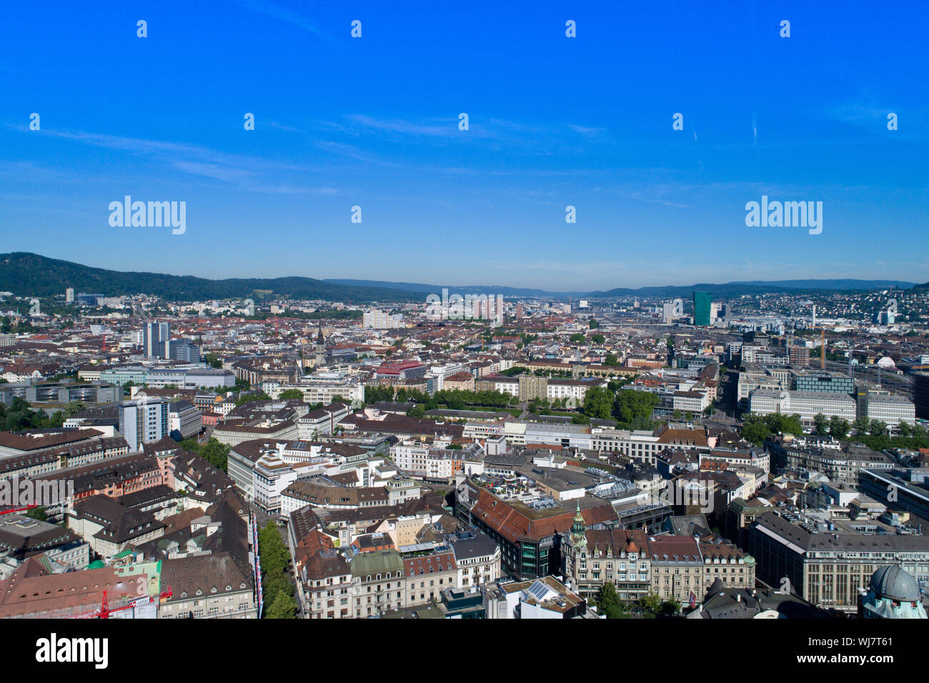 Aerial view Zurich with view Hardbrücke Stock Photo - Alamy
