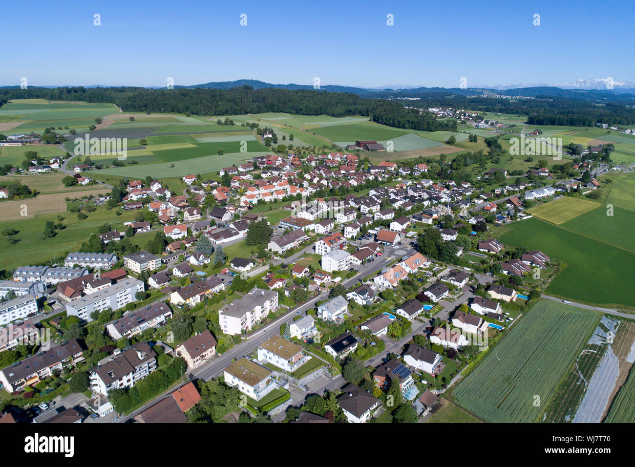 Aerial view Berikon Aargau Stock Photo - Alamy