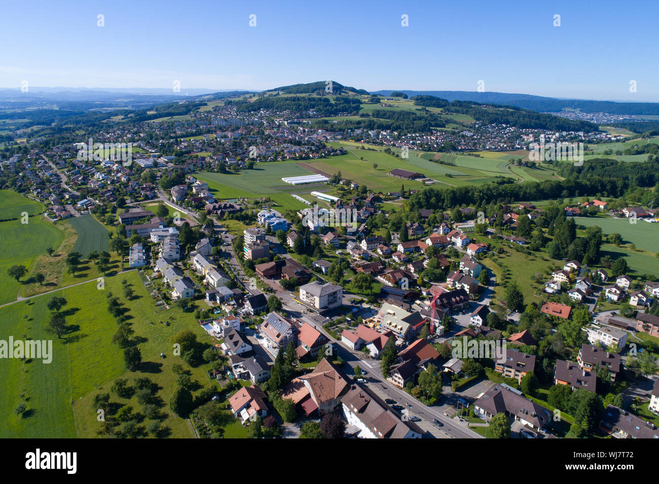 Aerial view Berikon Aargau Stock Photo - Alamy