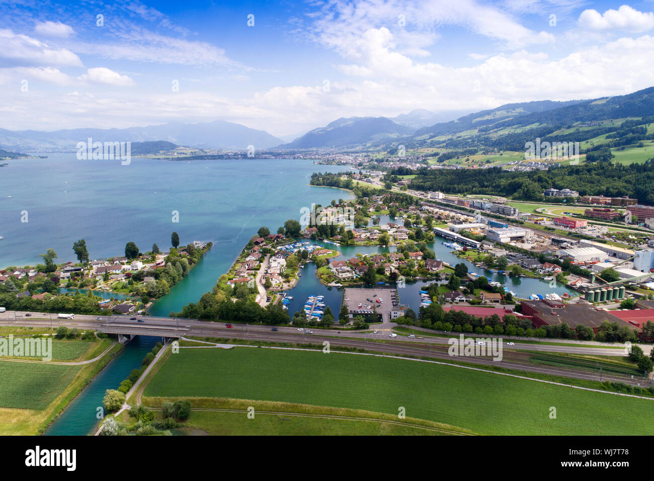 Aerial view Freienbach Stock Photo - Alamy