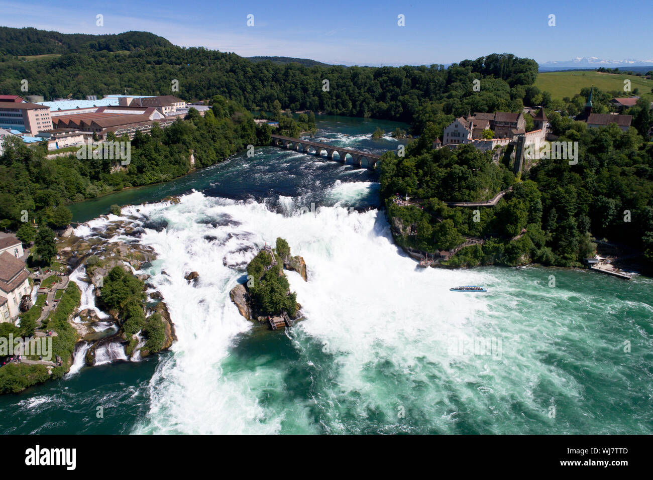 Aerial view of Rheinfall Stock Photo - Alamy