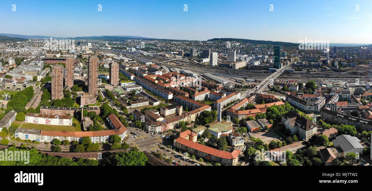 Zurich Hard Panorama aerial view Stock Photo - Alamy