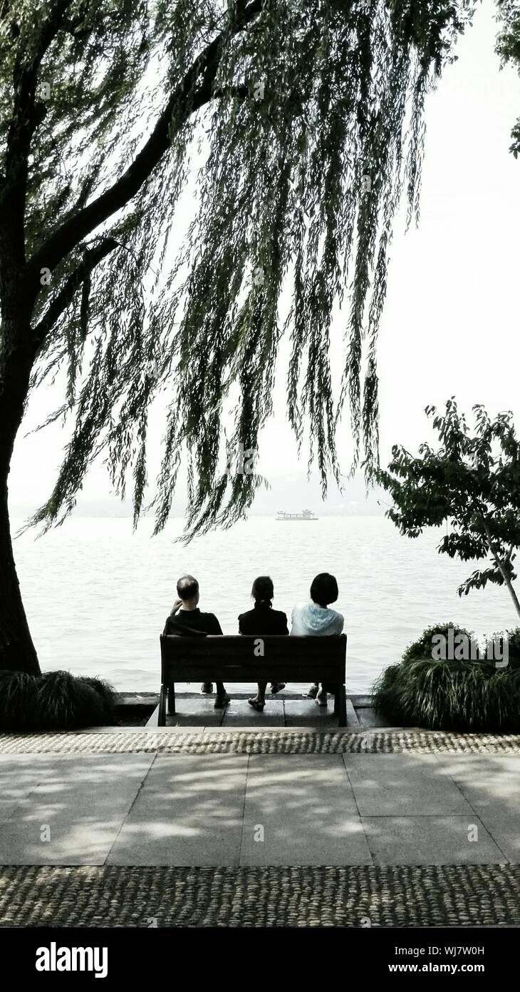 Family on bench hi-res stock photography and images - Alamy